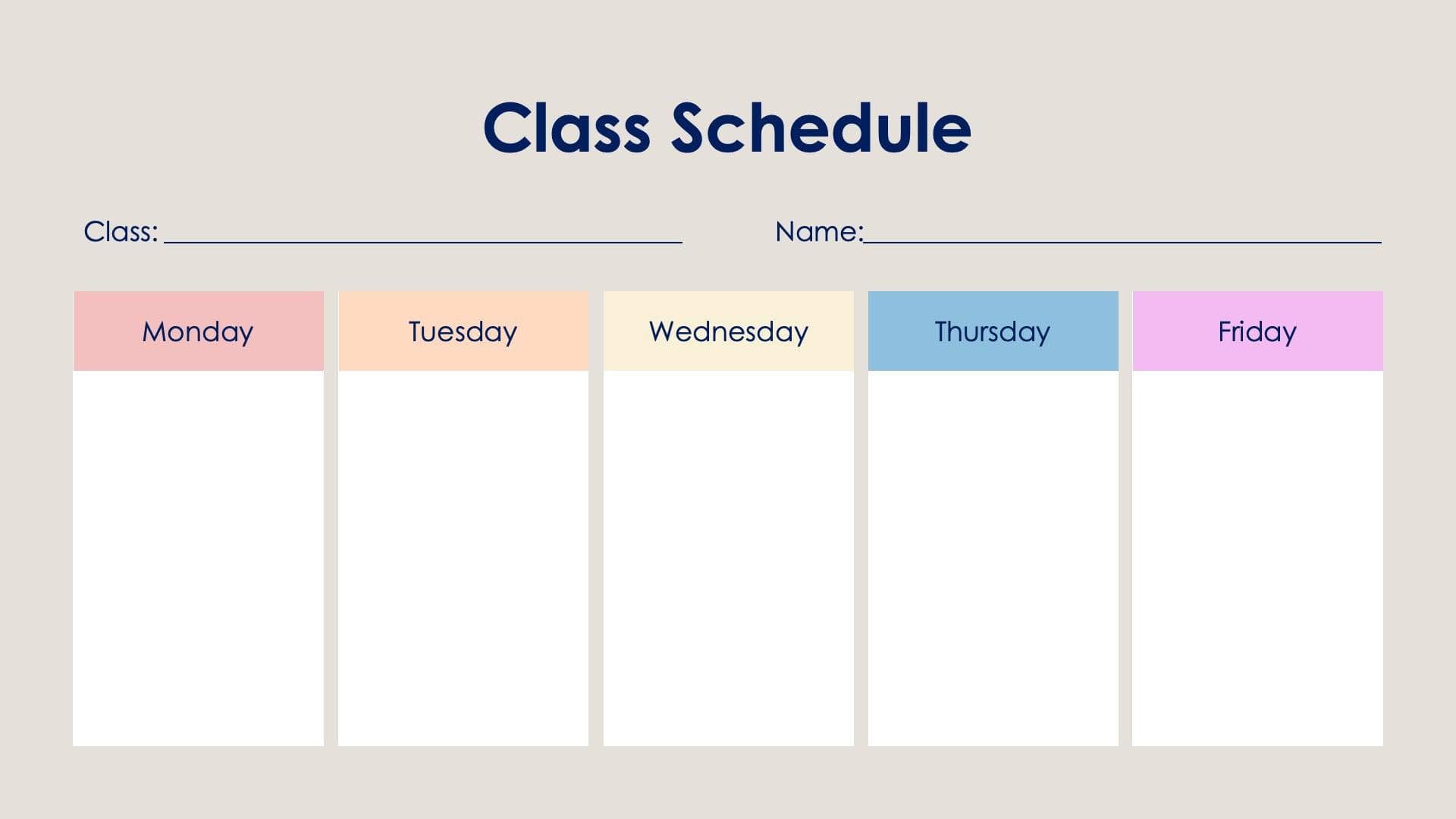 Class Schedule Slide Infographic Template S08112204 | Infografolio