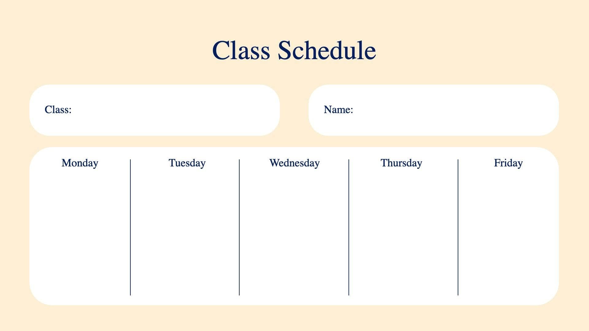 Class Schedule Slide Infographic Template S08112205 | Infografolio