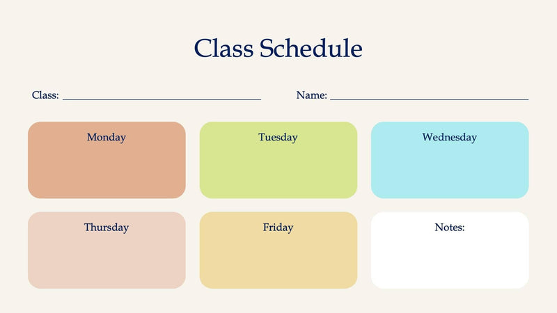 Class Schedule Slide Infographic Template S08112219 – Infografolio