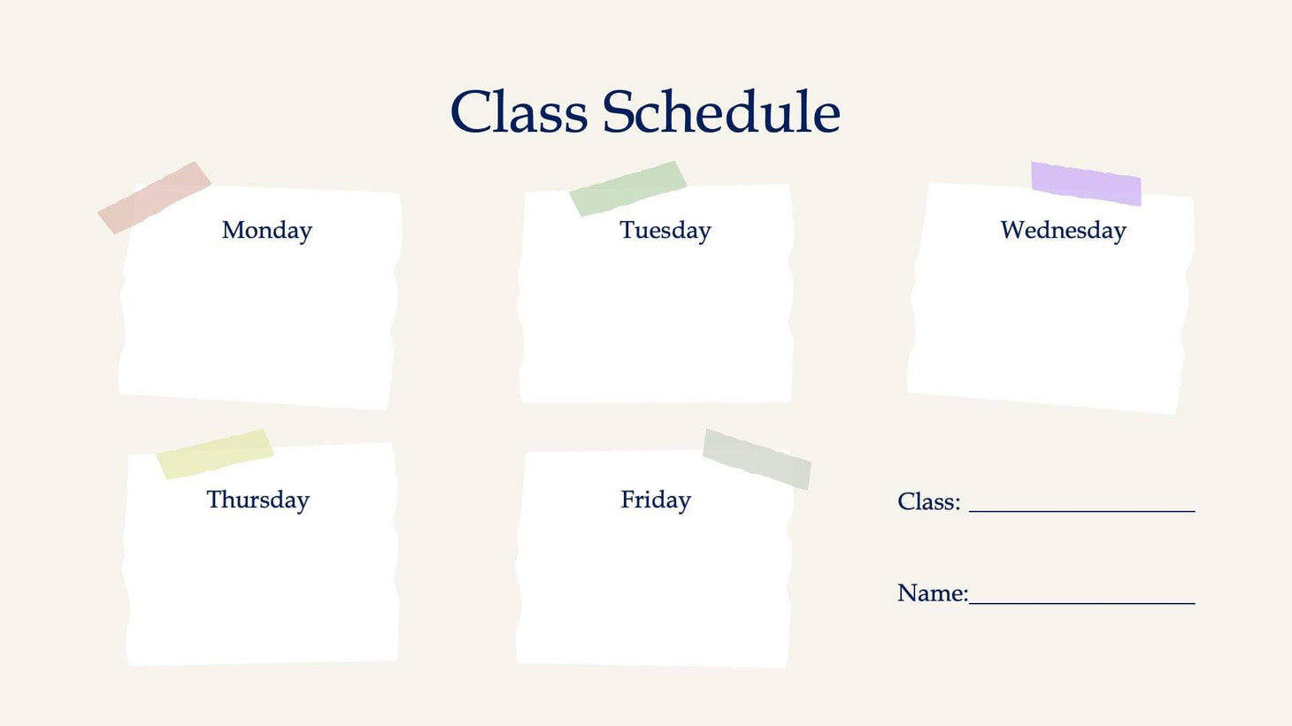 Class Schedule Slide Infographic Template S08112210 – Infografolio