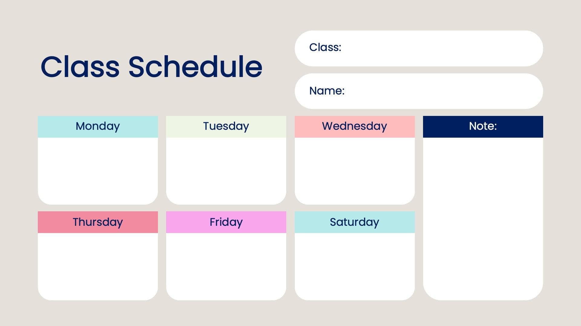 Class Schedule Slide Infographic Template S08112211 | Infografolio