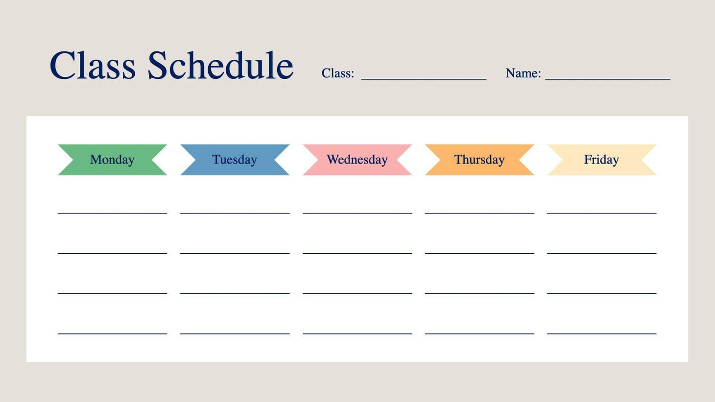 Class Schedule Slide Infographic Template S08112213 – Infografolio