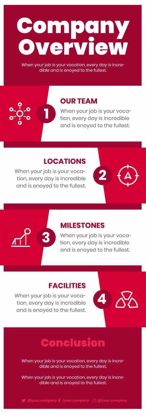 Red Company Overview Infographic Template – Infografolio