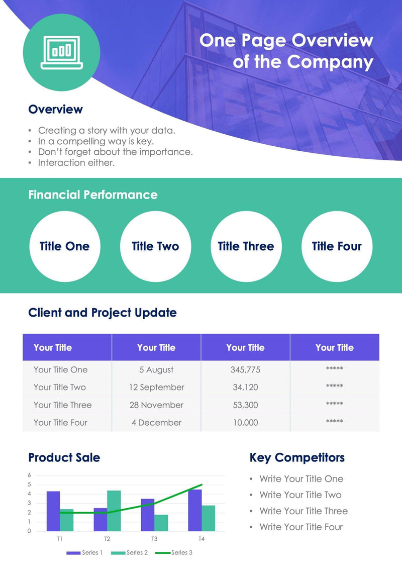 One Pager Template | One Page Infographics | Infografolio