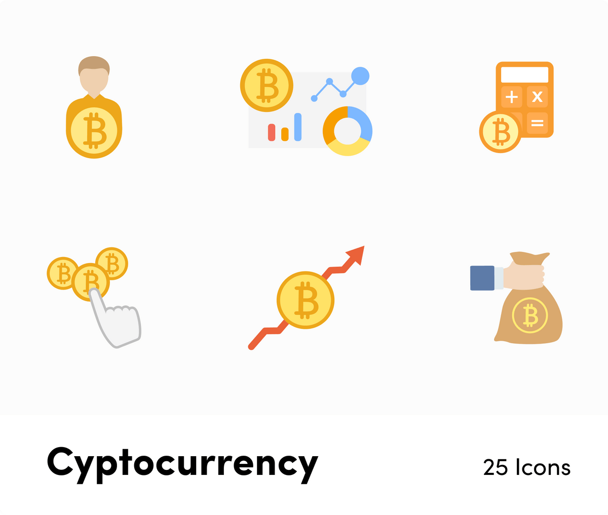 Cyptocurrency Flat Vector Icons S11262102 – Infografolio