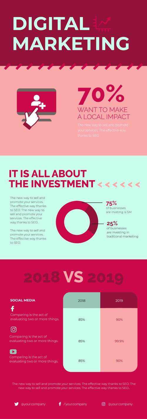 Light Digital Marketing Infographic Template | Infografolio