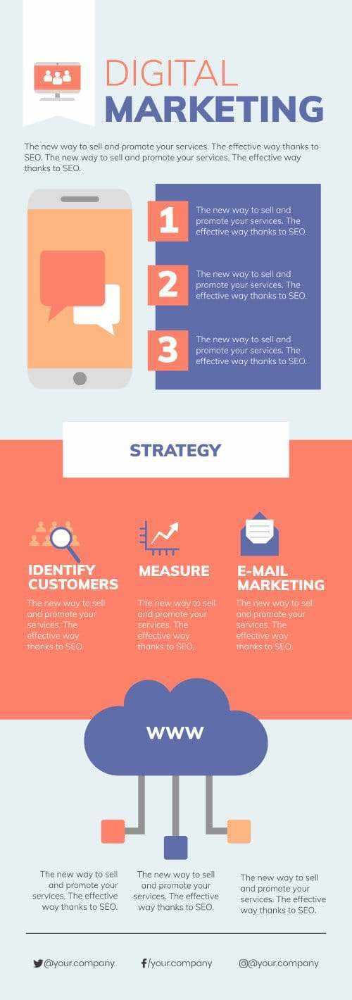 Light Digital Marketing Infographic Template – Infografolio