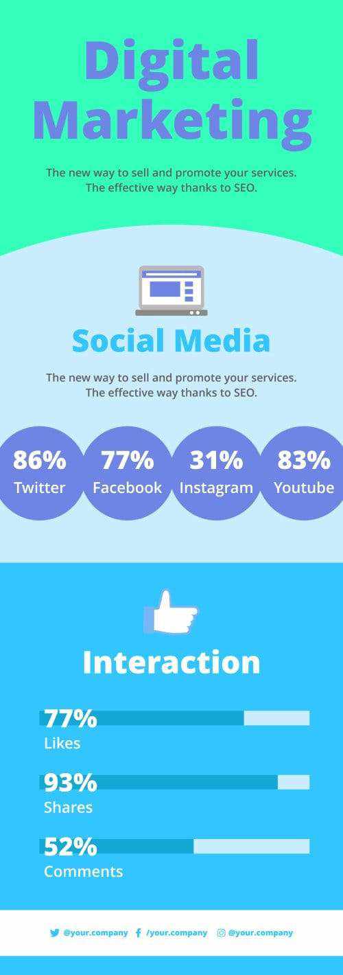 Light Digital Marketing Infographic Template | Infografolio