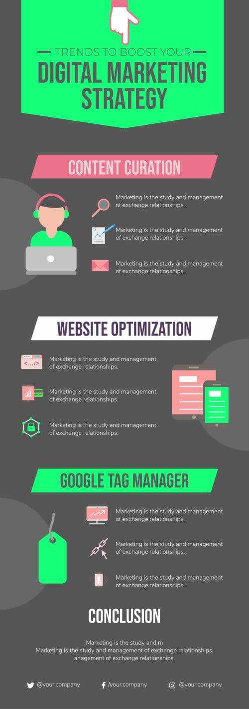 Gray Digital Marketing Strategy Infographic Template | Infografolio