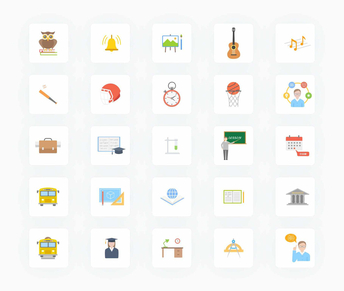 Education Flat Vector Icons S01142201 – Infografolio