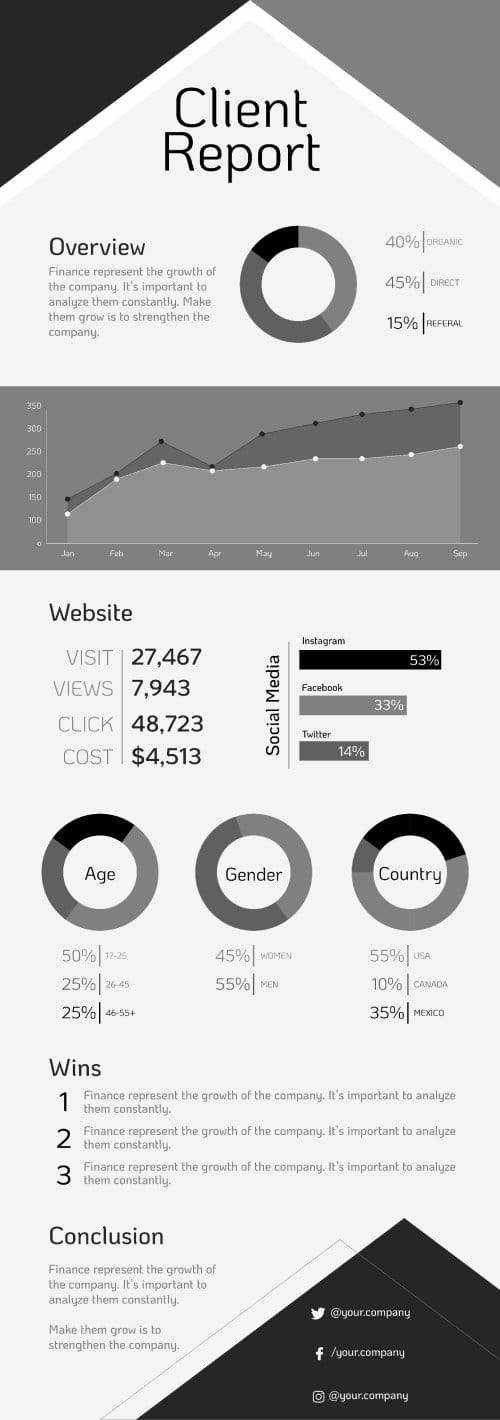 Violet and Yellow Annual Finance Report Infographic Template | Infografolio