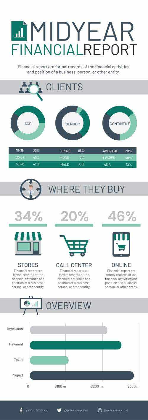 Midyear Financial Report Infographic Template | Infografolio