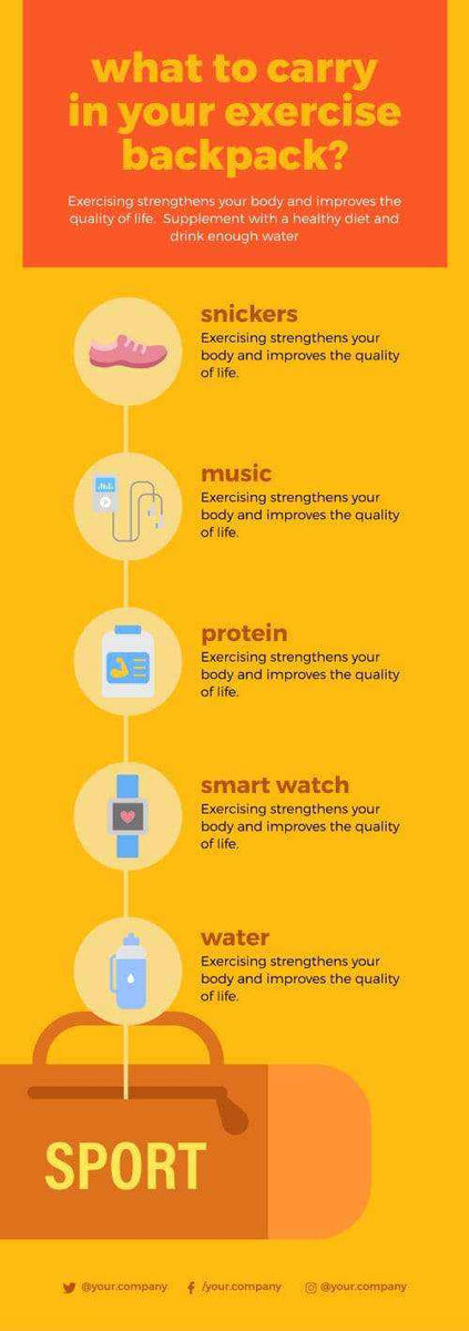 What to Carry in Your Exercise Backpack Fitness Infographic Template ...