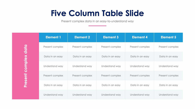 Five Column Table Slides – Infografolio