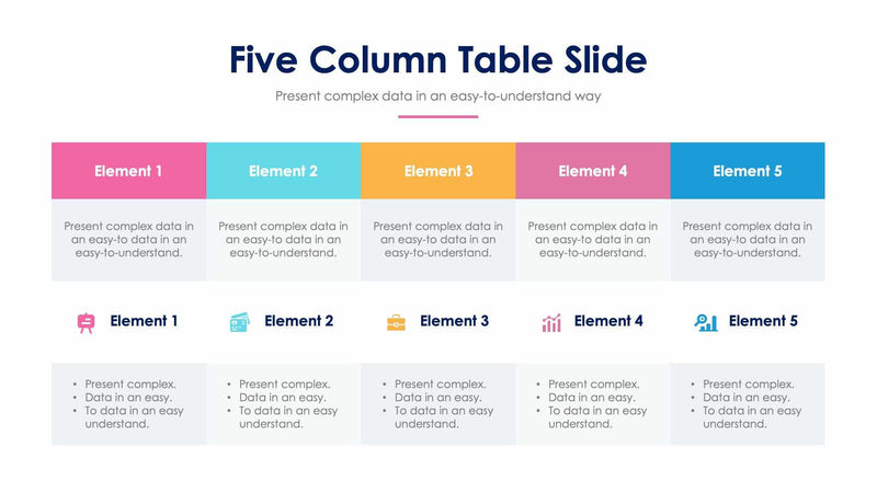 Five Column Table Slides – Infografolio