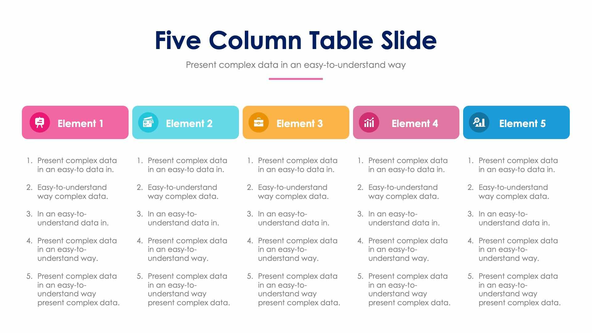 Five Column Table Slide Infographic Template S12232106 | Infografolio