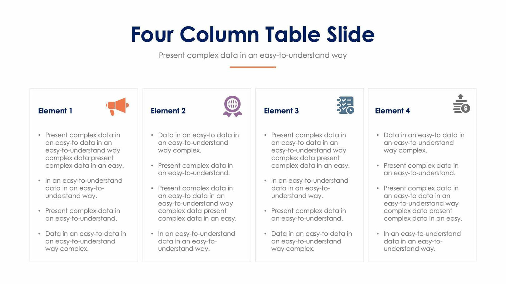 Four Column Table Slide Infographic Template S12232102 – Infografolio