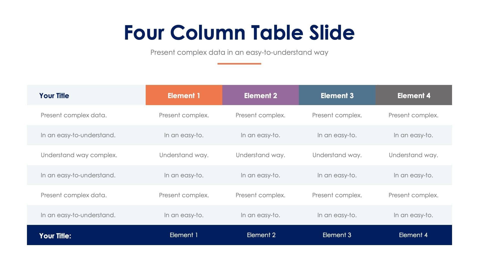Four Column Table Slide Infographic Template S12232103 | Infografolio