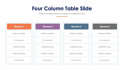 Four Column Table Slides – Infografolio