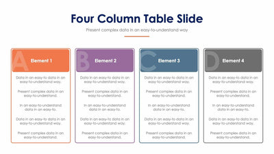 Four Column Table Slides – Infografolio