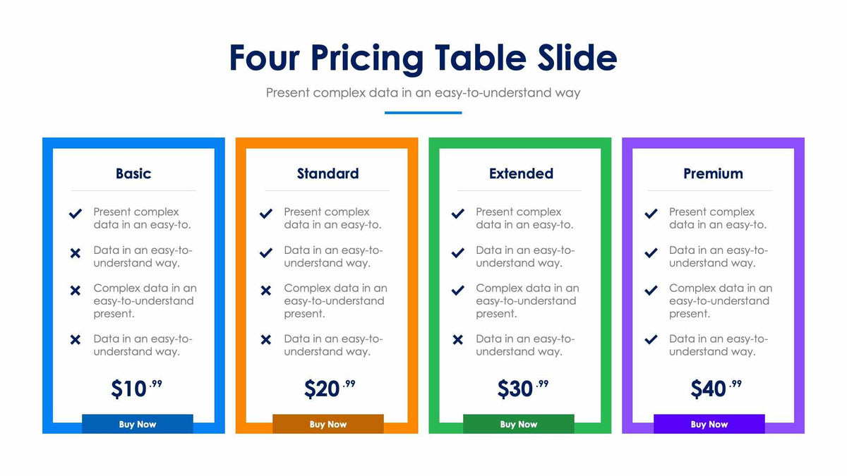 Four Pricing Table Slide Infographic Template S12152102 – Infografolio