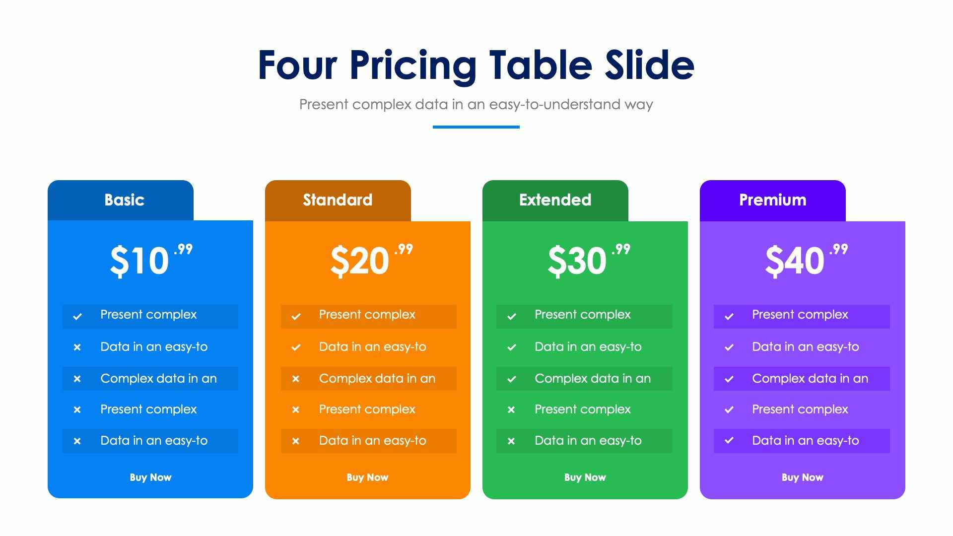 Four Pricing Table Slide Infographic Template S12152104 | Infografolio