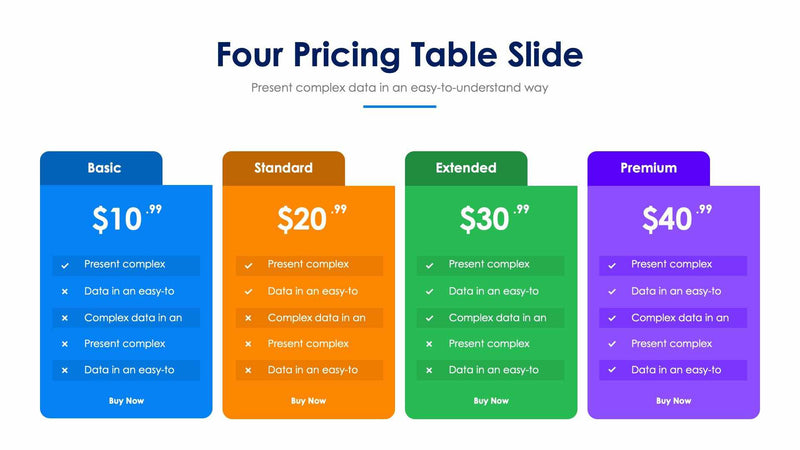 Four Pricing Table-Slides | Infografolio