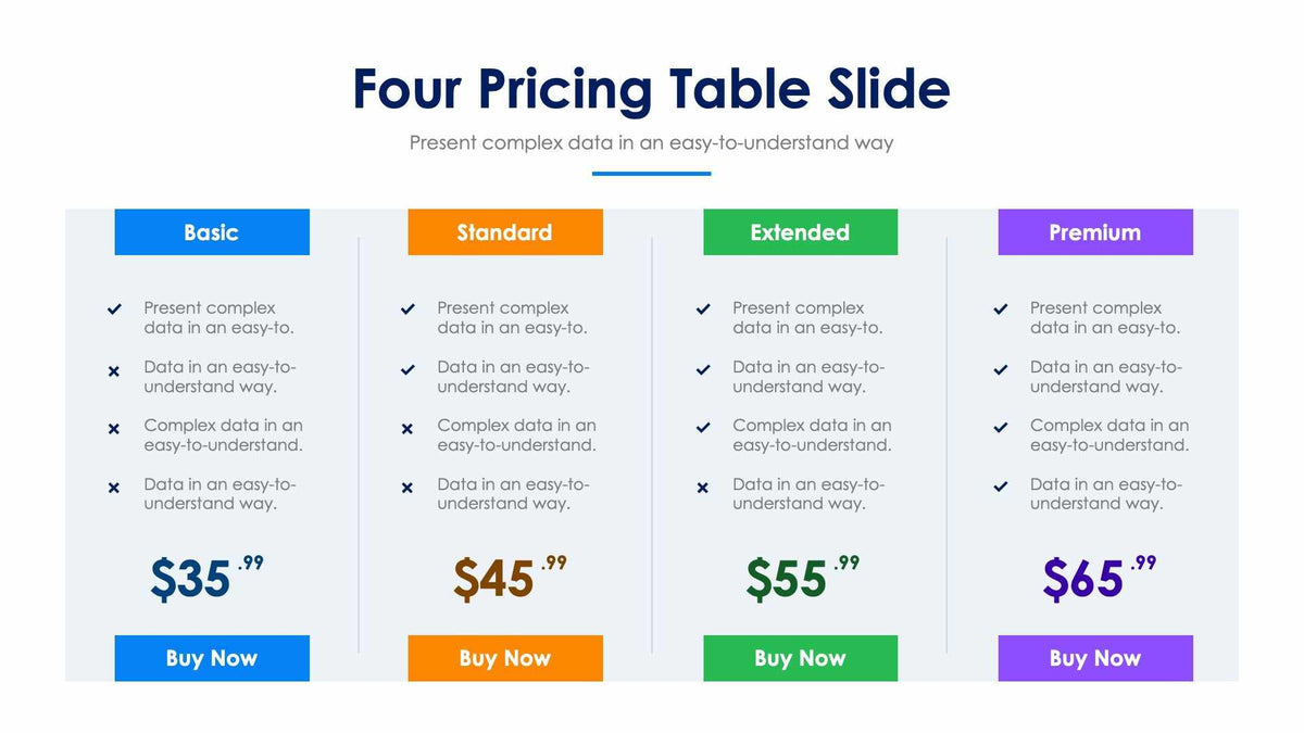 Four Pricing Table Slide Infographic Template S12152105 – Infografolio