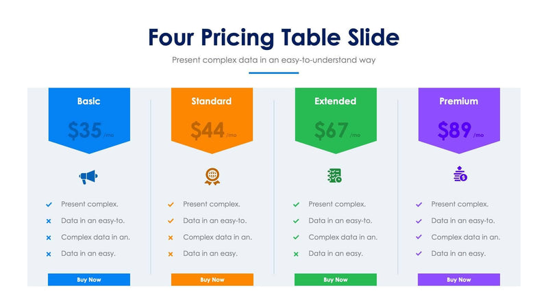 Four Pricing Table-Slides – Infografolio