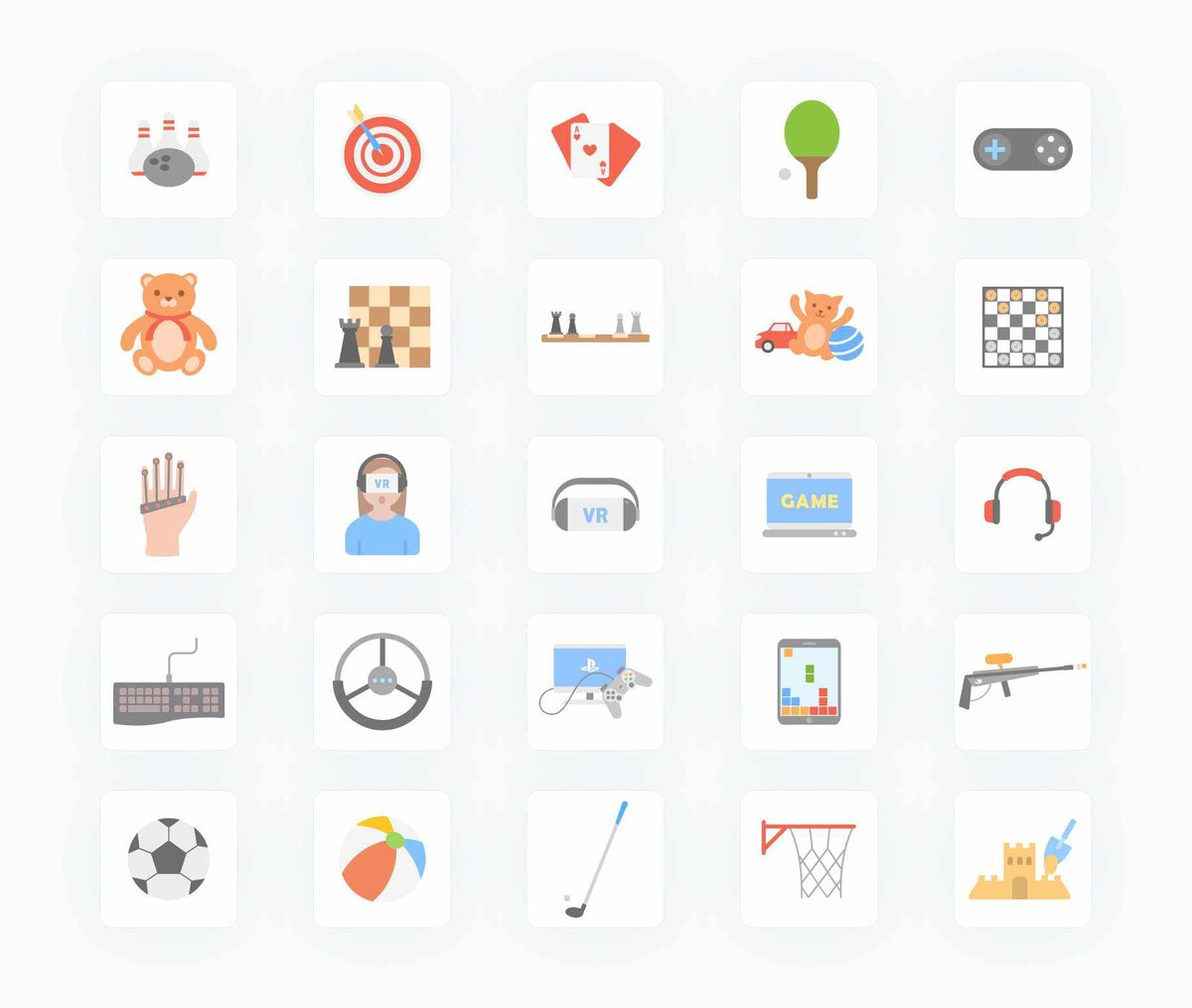 Games Flat Vector Icons S01192203 – Infografolio