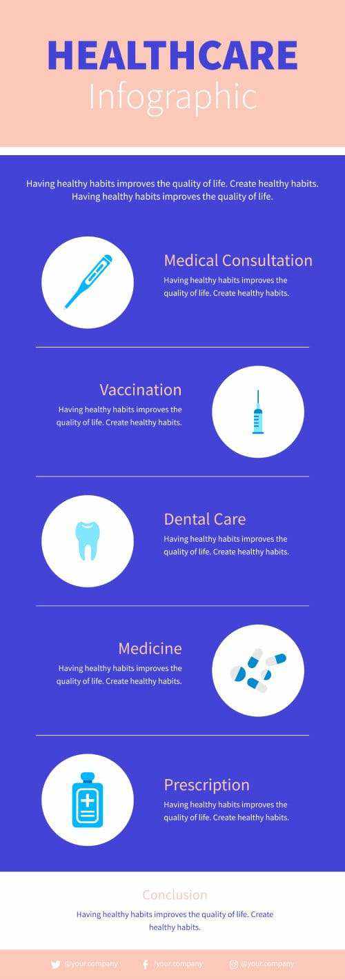 Violet Healthcare Infographic Template | Infografolio