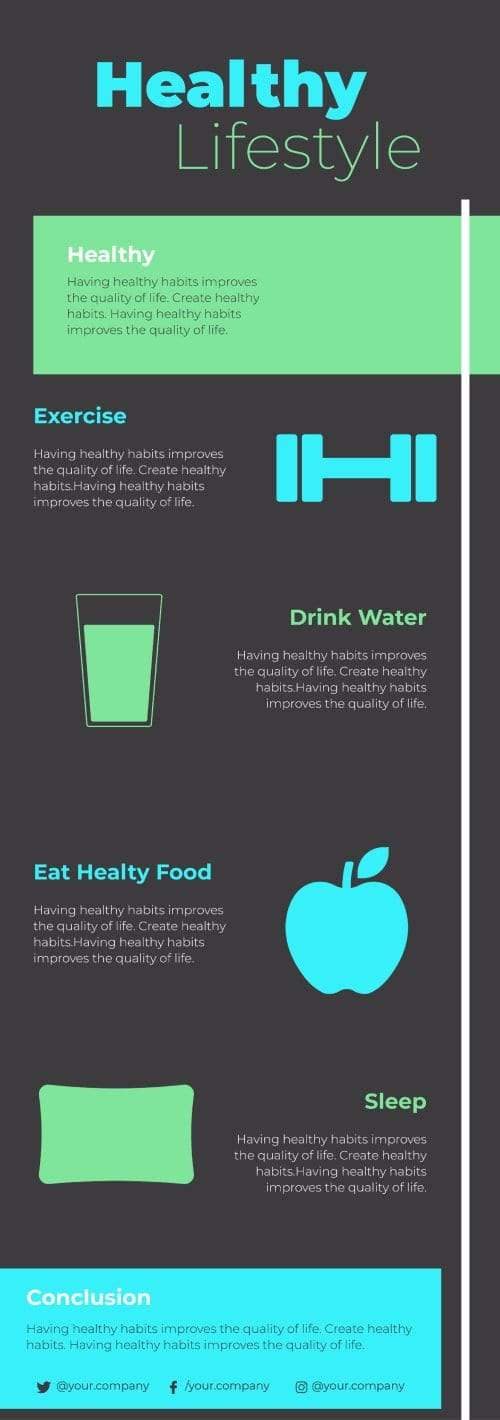 Healthy Lifestyle Infographic Template | Infografolio