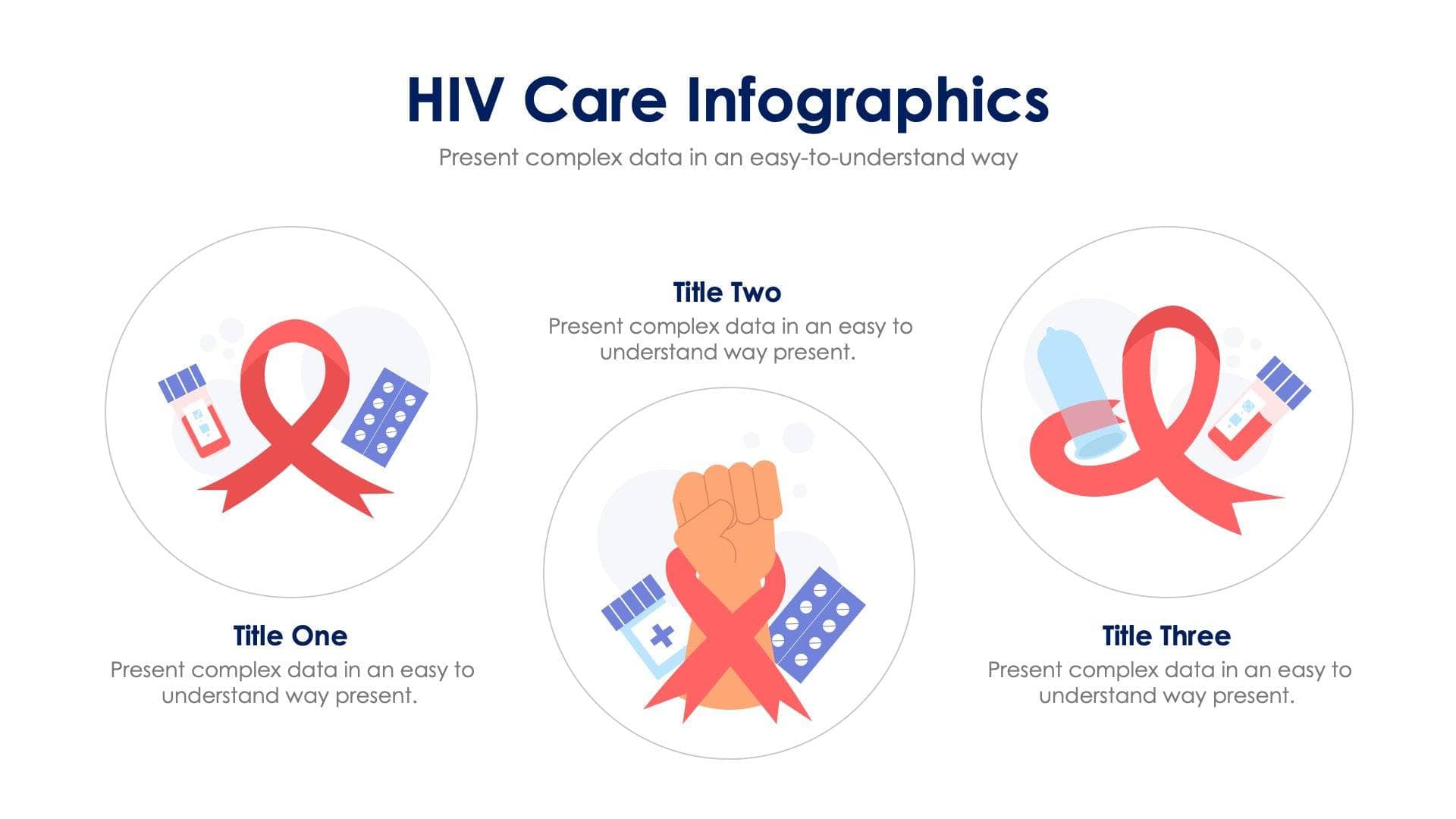 HIV Care Slide Infographic Template S07042205 | Infografolio