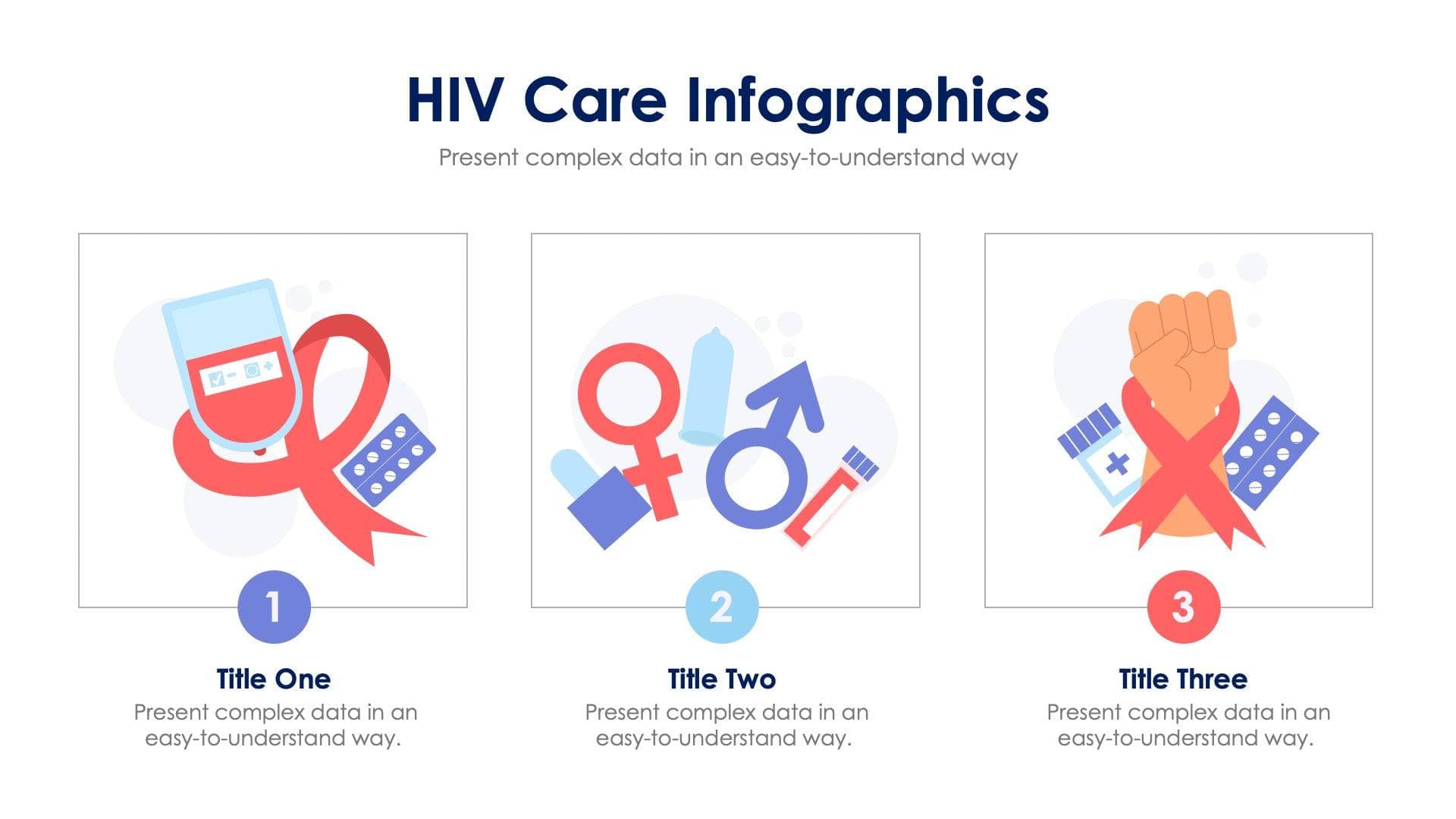HIV Care Slide Infographic Template S07042206 | Infografolio