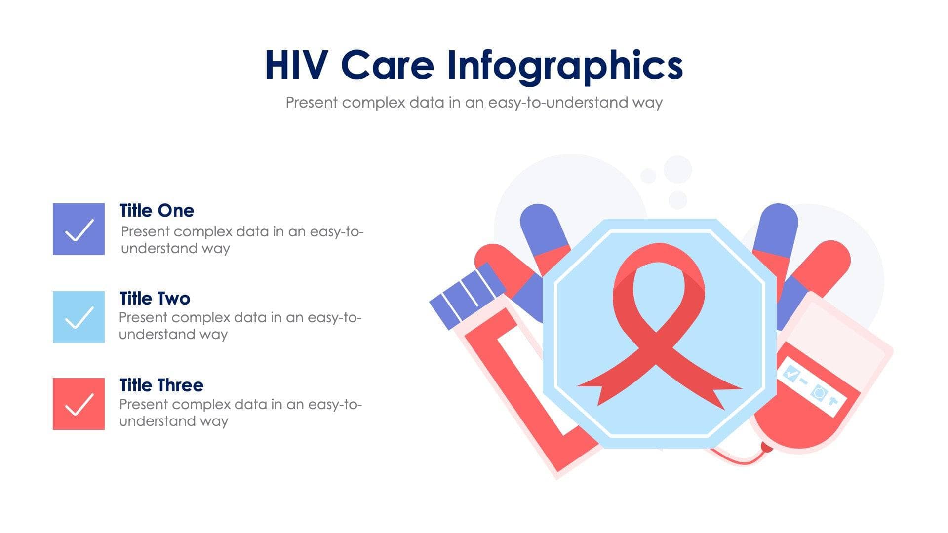HIV Care Slide Infographic Template S07042209 | Infografolio