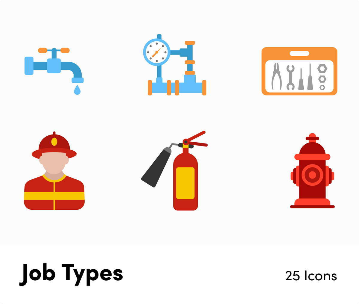 Job Types Flat Vector Icons S12082101 – Infografolio