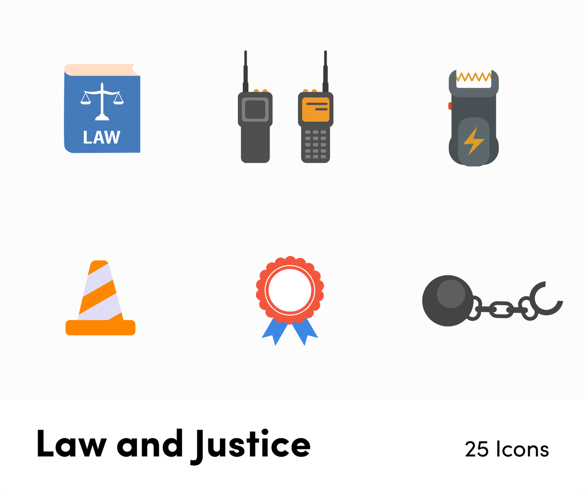 Law and Justice Flat Vector Icons S12082102 – Infografolio