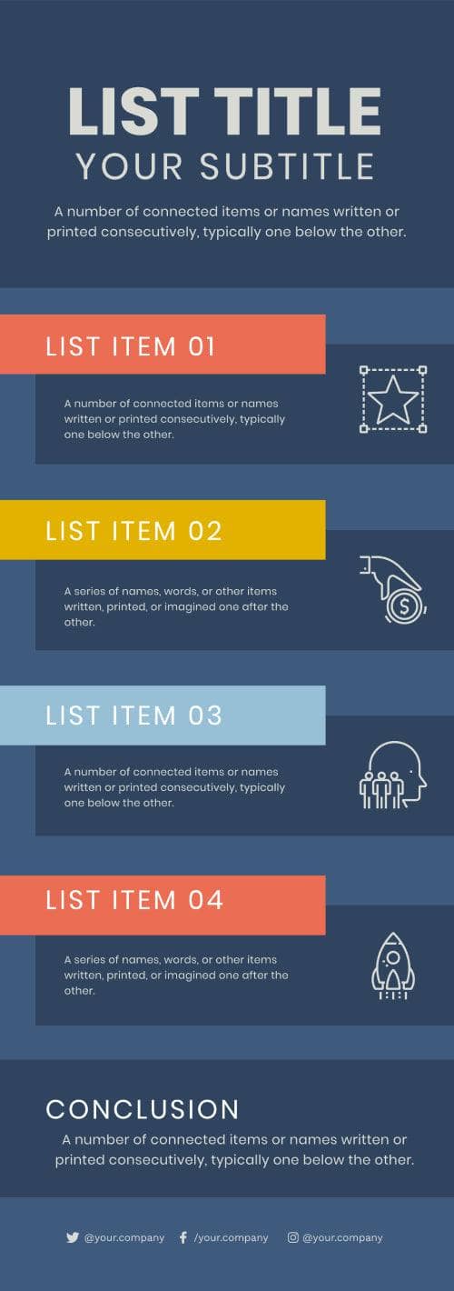 Blue List Infographic Template | Infografolio