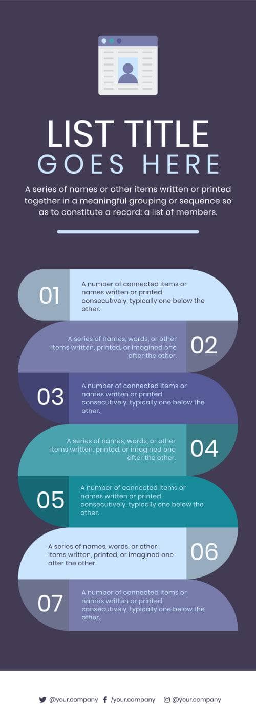Purple List Infographic Template | Infografolio