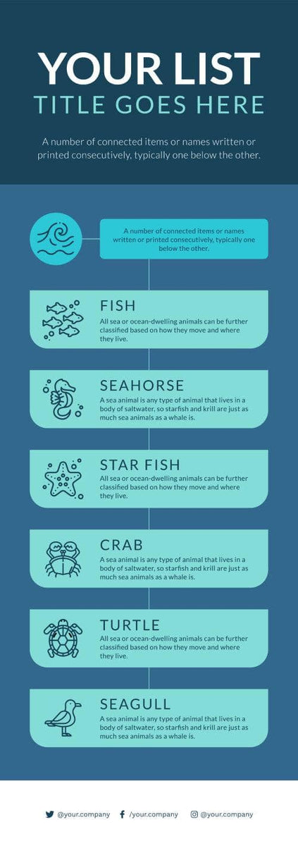 Two Blue Your List Infographic Template – Infografolio