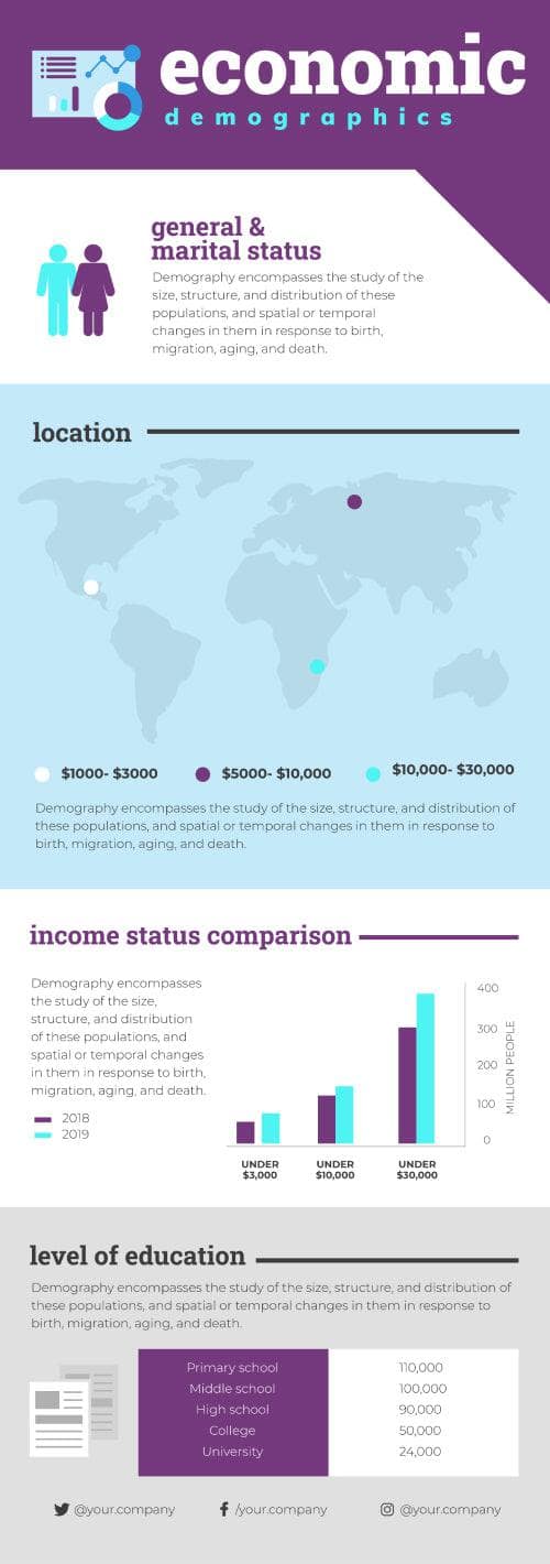 Economic Demographics Maps Infographic Template | Infografolio