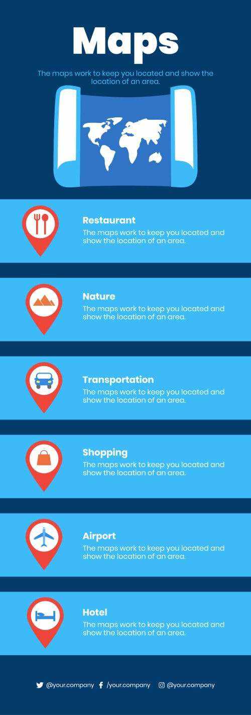 Blue Maps Infographic Template | Infografolio