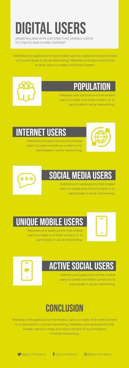 Digital Users Media Infographic Template | Infografolio