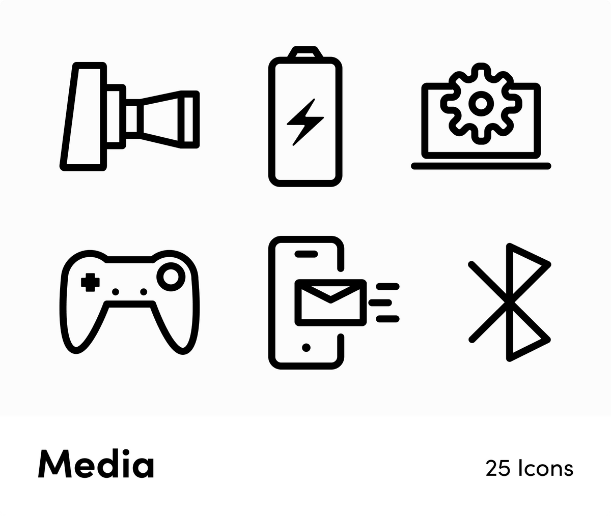 Media Outline Vector Icons S12162101 – Infografolio