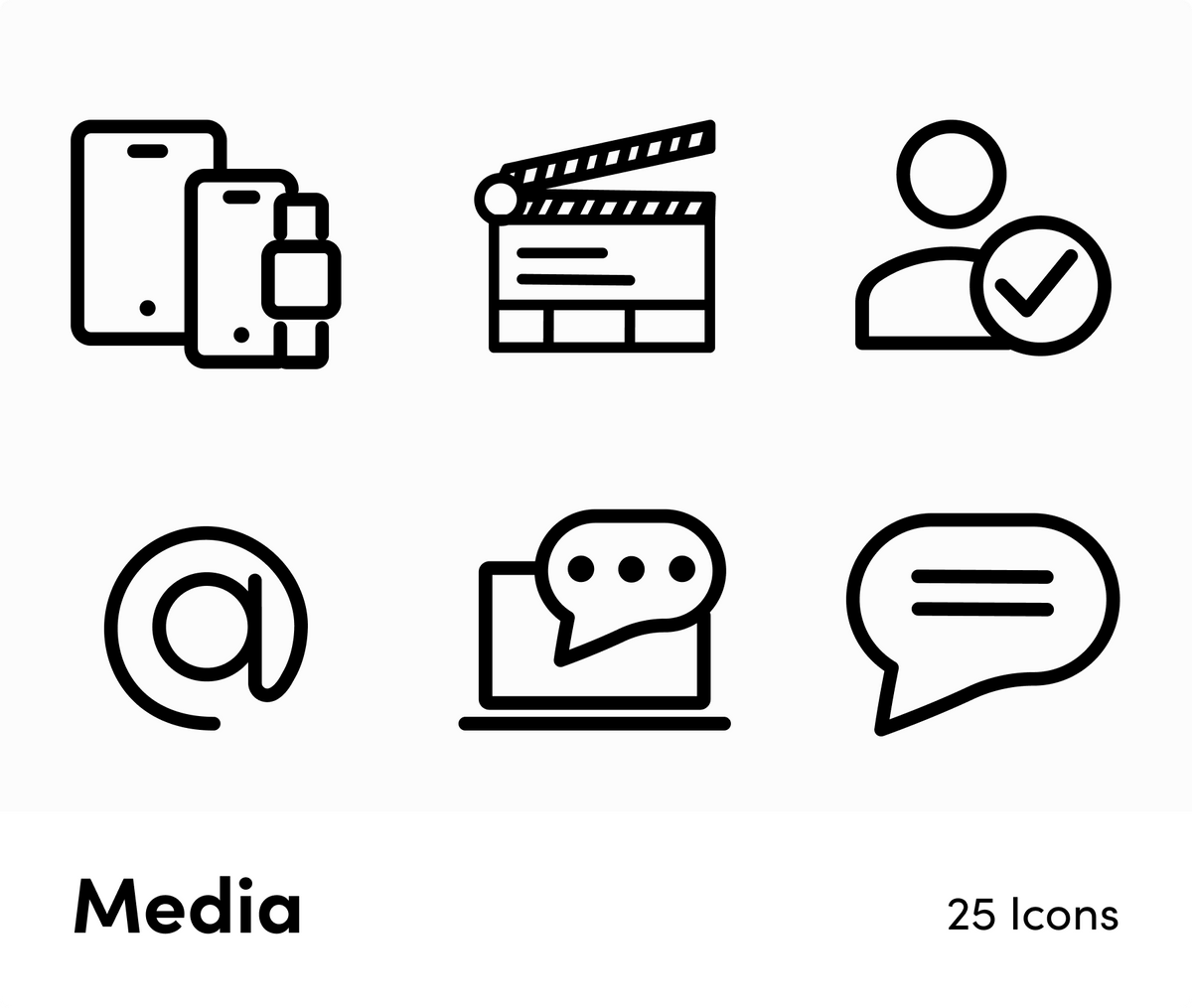 Media Outline Vector Icons S12162103 – Infografolio