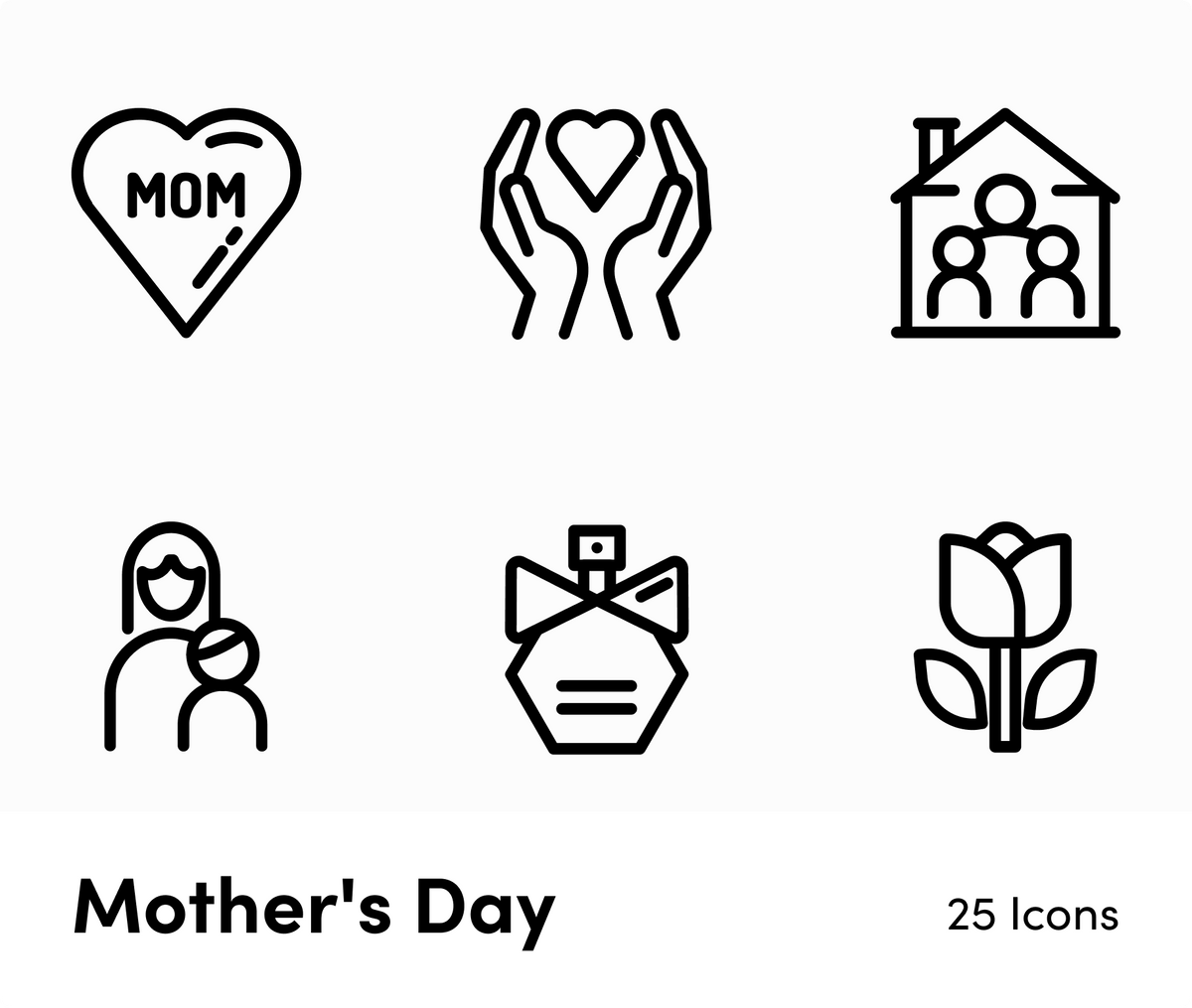 Mother’s Day Outline Vector Icons S12212101 – Infografolio