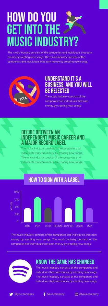 How Do You Get Into The Music Industry Infographic Template – Infografolio