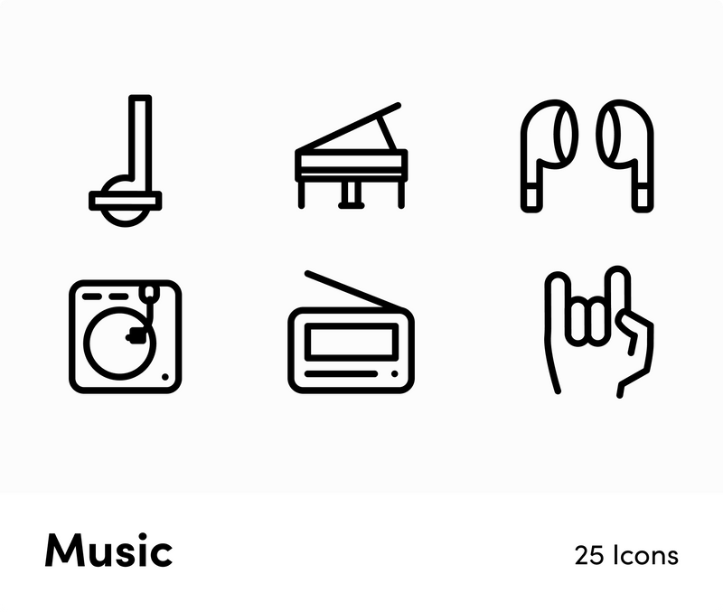 Music Outline Vector Icons – Infografolio