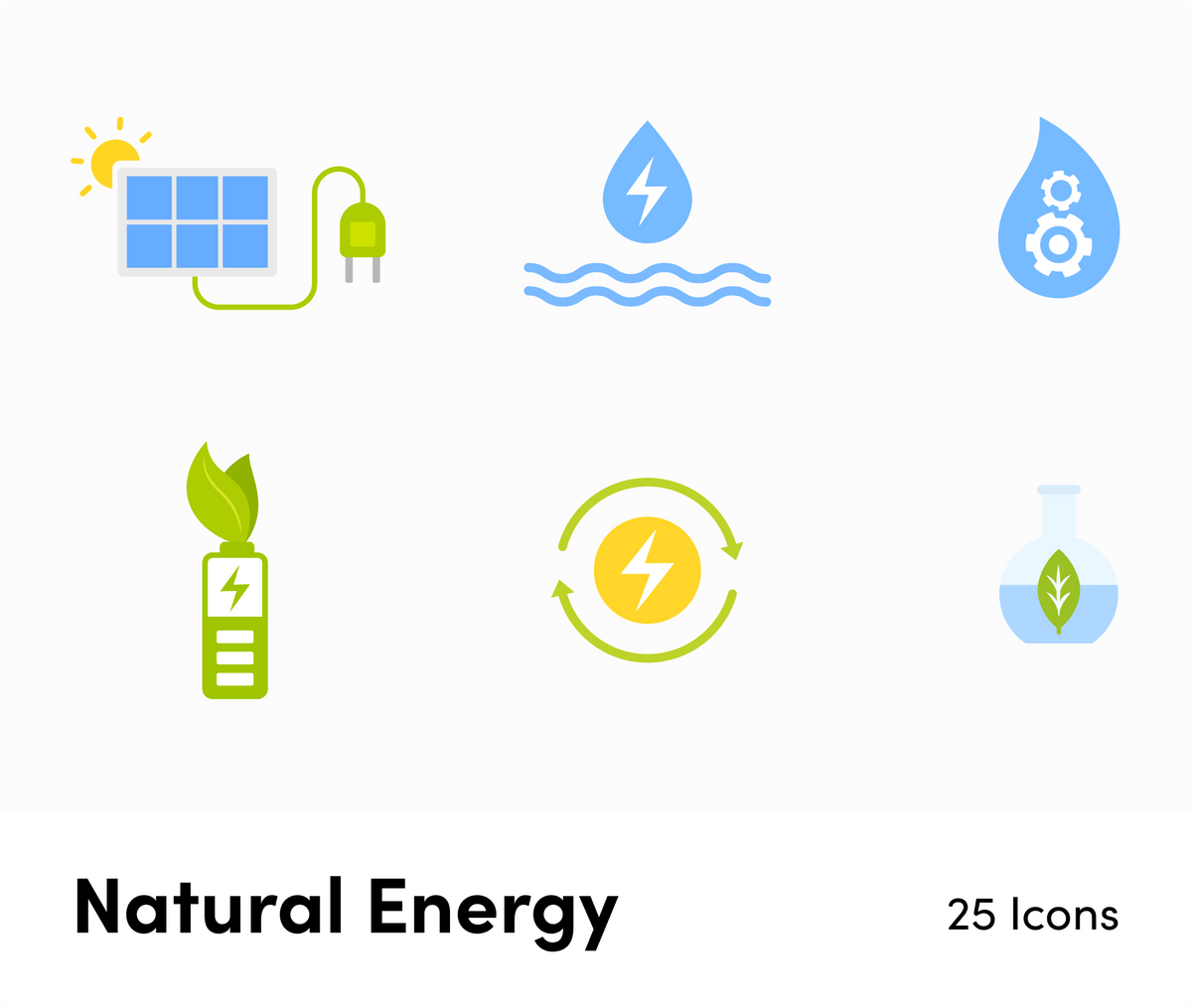 Natural Energy Flat Vector Icons S12092104 – Infografolio
