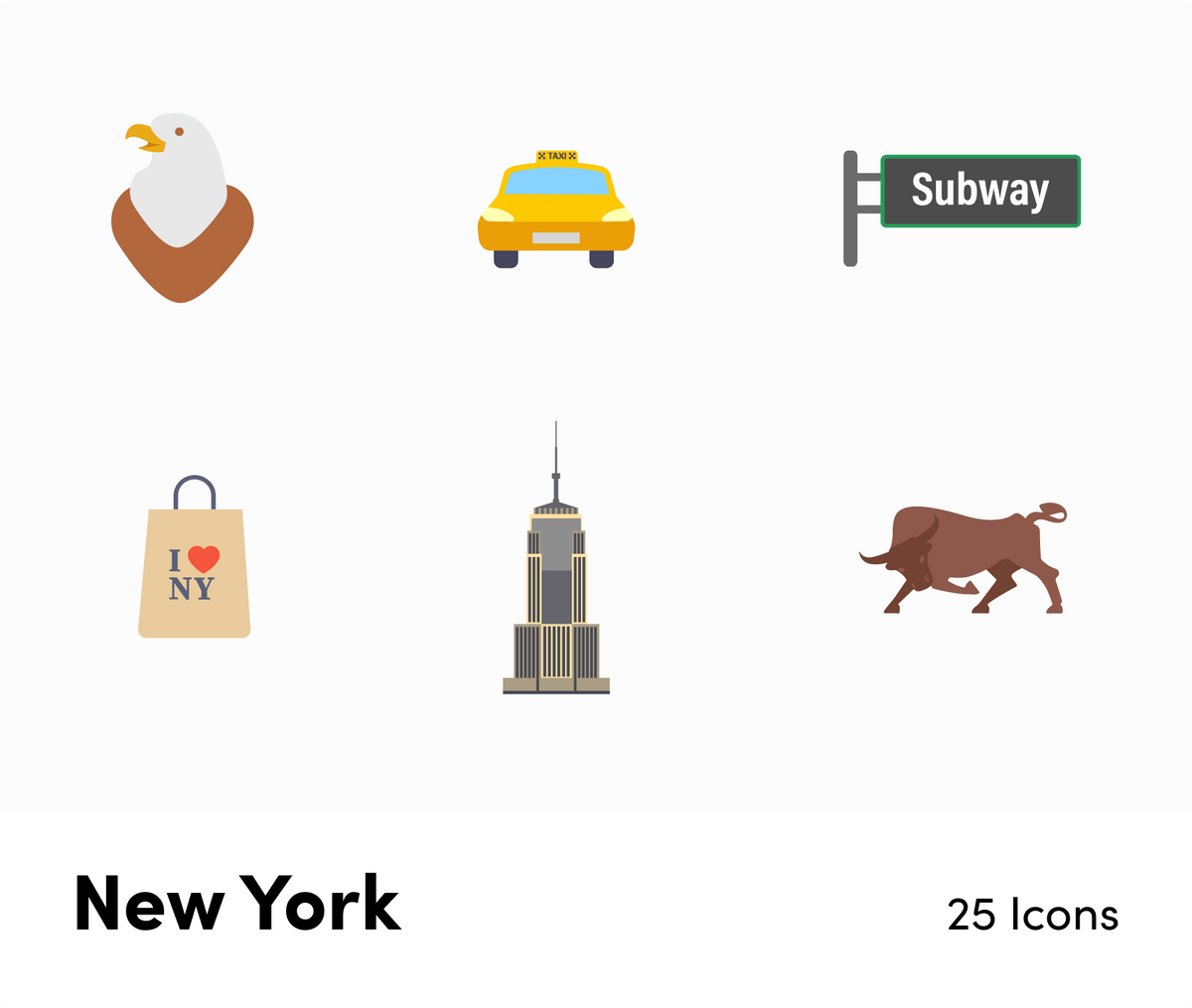 New York Flat Vector Icons S12082104 – Infografolio